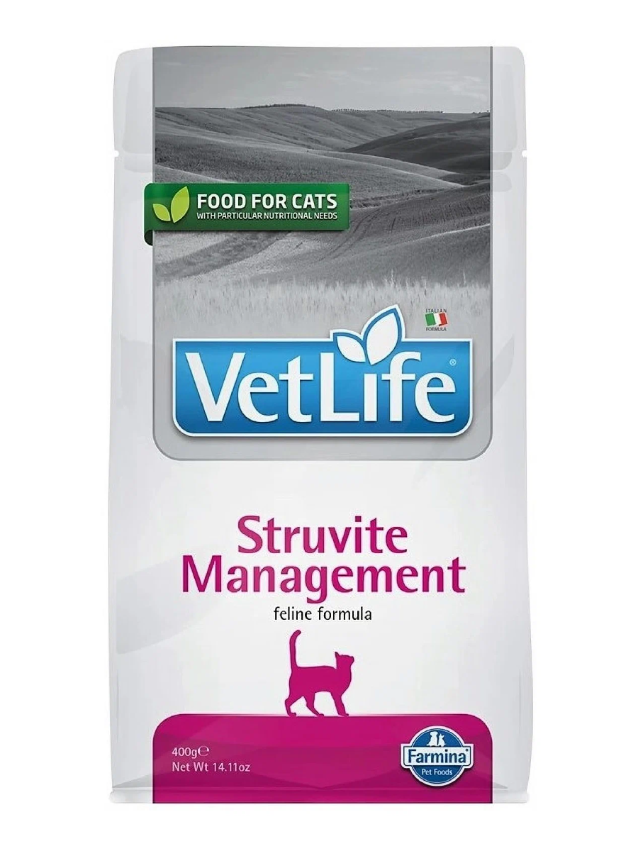 Сухой корм Farmina Vet Life Struvite Management (Фармина) для кошек при заболеваниях нижних мочевых путей, 0,4 кг