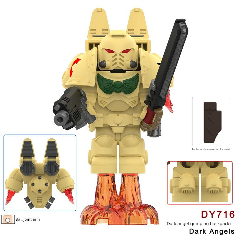 Lego Warhammer 40K Тёмные Ангелы Jump Pack минифигурка космического солдата для коллекции