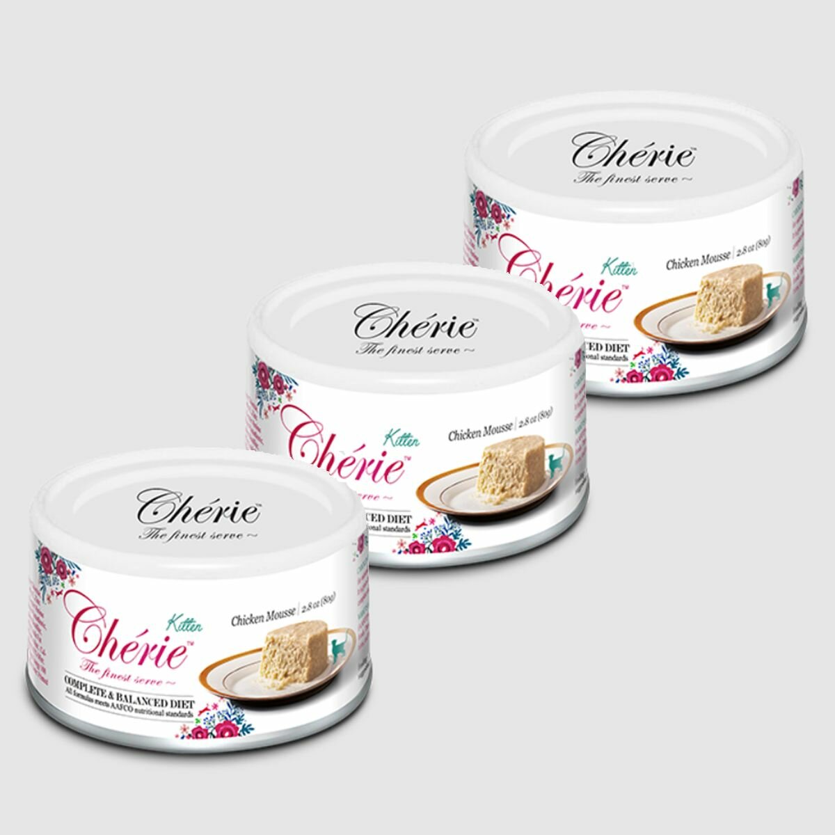 PETTRIC Консервы Comlete & Balanced Diet мусс из курицы для котят 80г*3шт