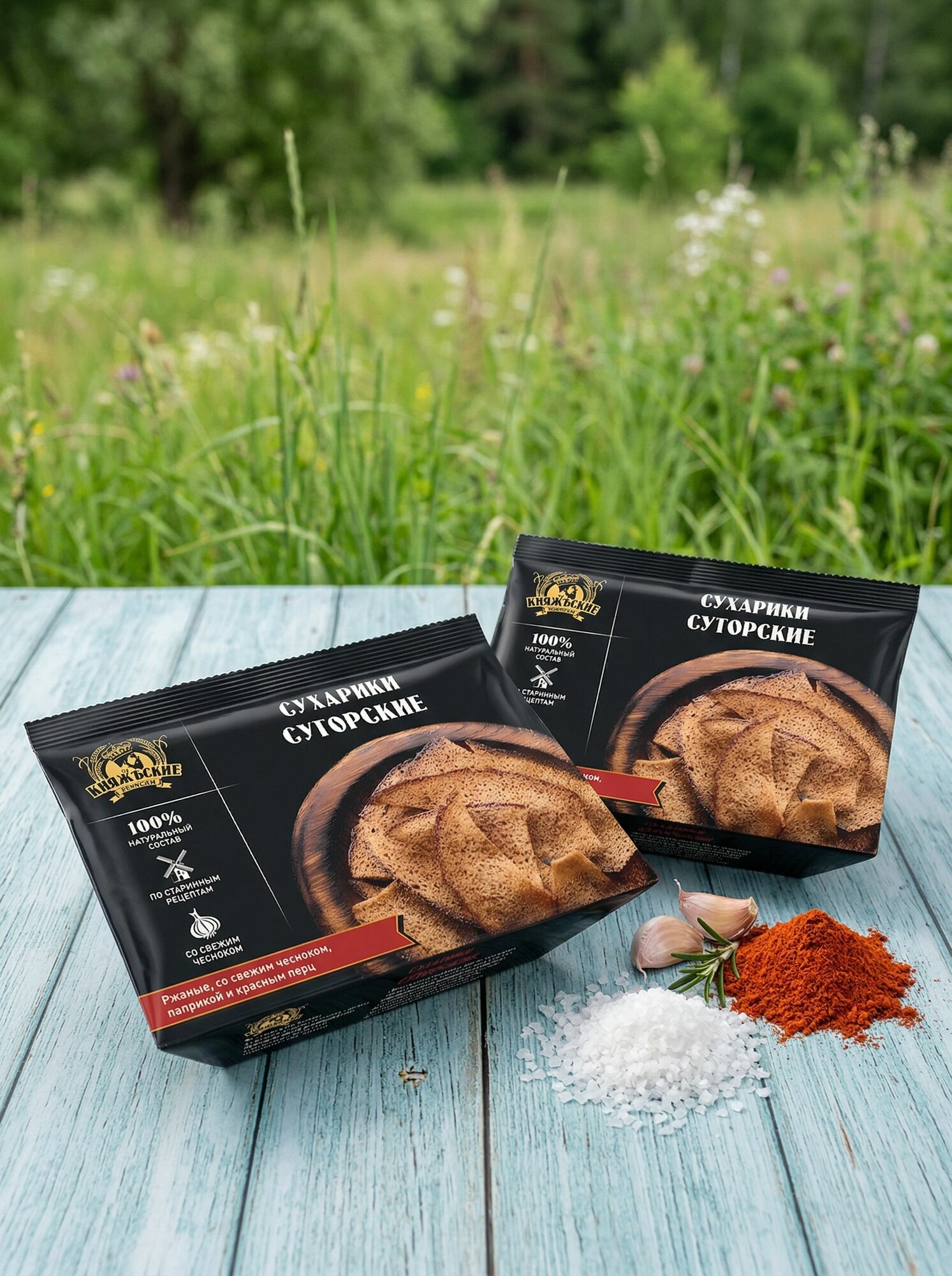 Сухарики ржаные сугорские с чесноком и паприкой