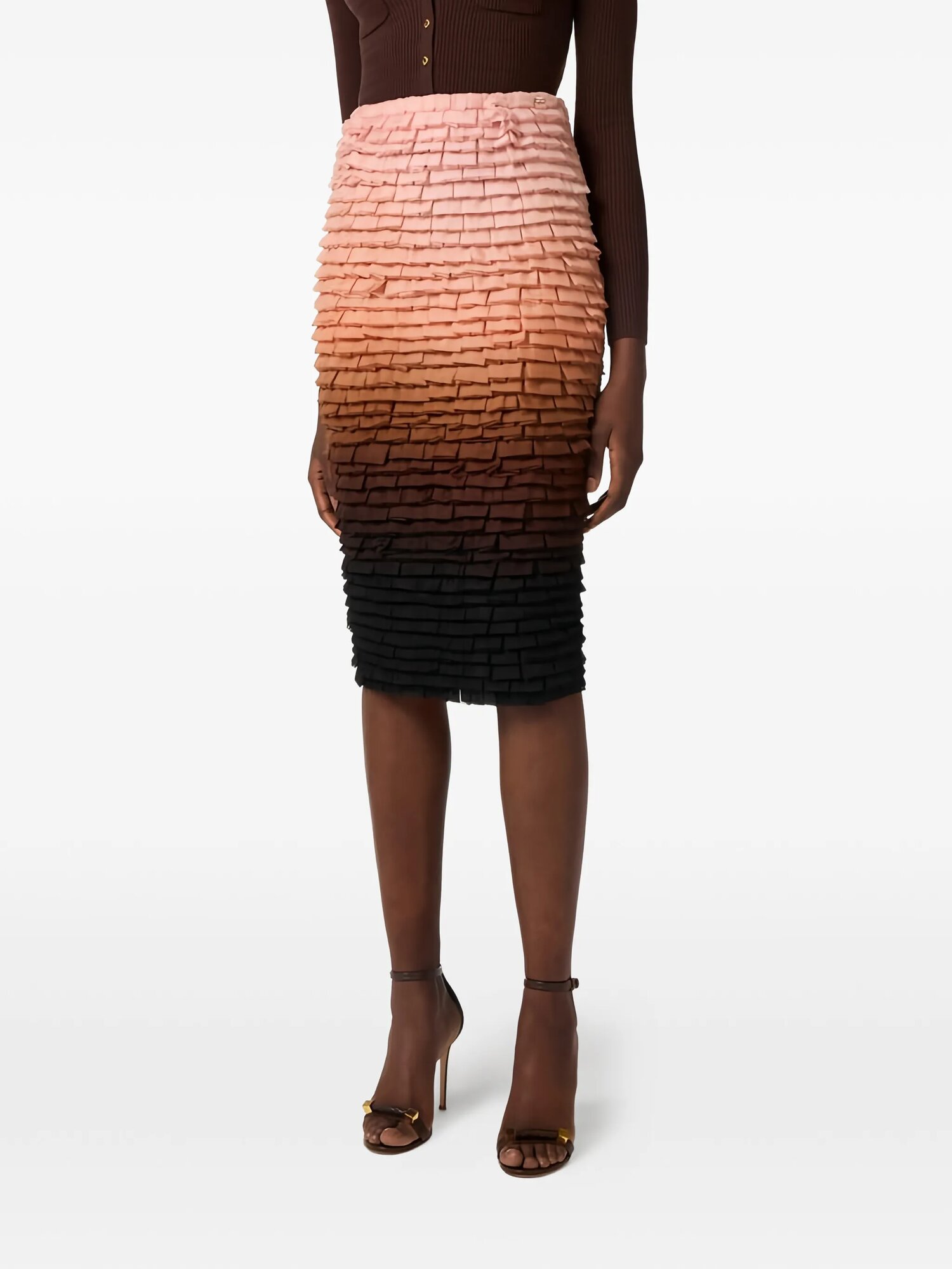 Юбка Elisabetta Franchi, размер 44, brown — фото 1