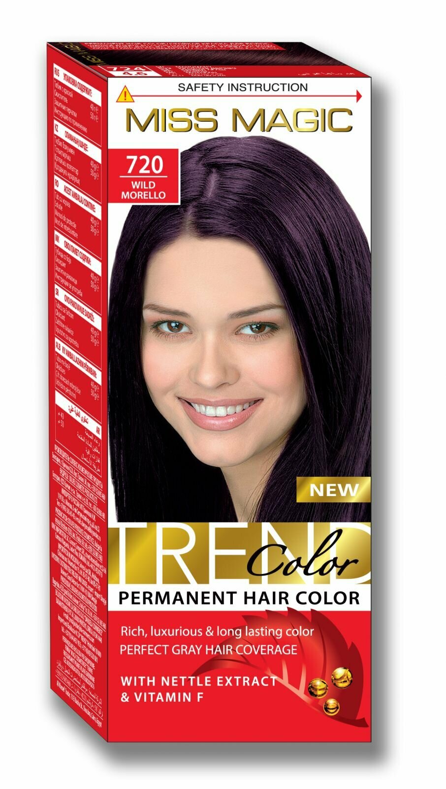 Краска для волос Miss Magic 720 Дикая вишня, краска 40 г, окислитель 50 г, перчатки