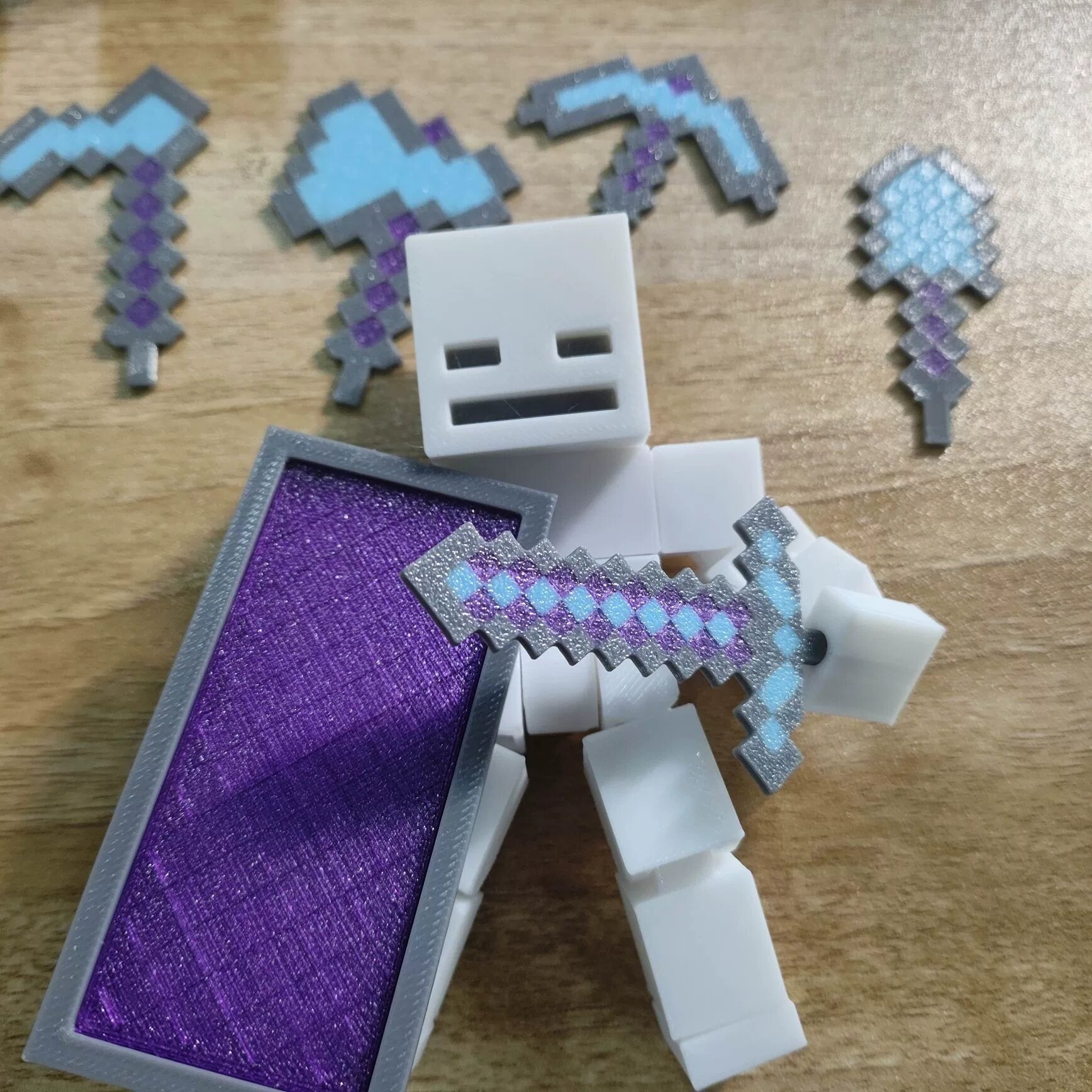 Фигурка скелета MineCraft без лазерных глаз и полным комплектом оружия, коллекционная подвижная фигурка с 19 суставами