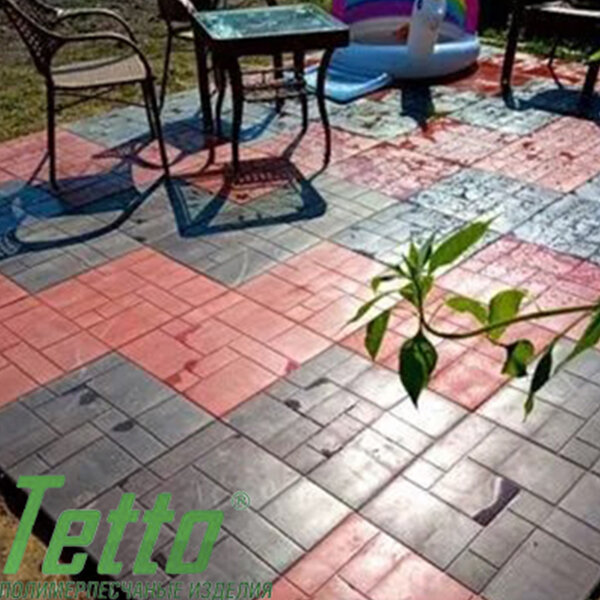 Плитка тротуарная полимерпесчаная Мрамор Старый город Tetto Элит 320х320х20 мм (комплект 4 шт)