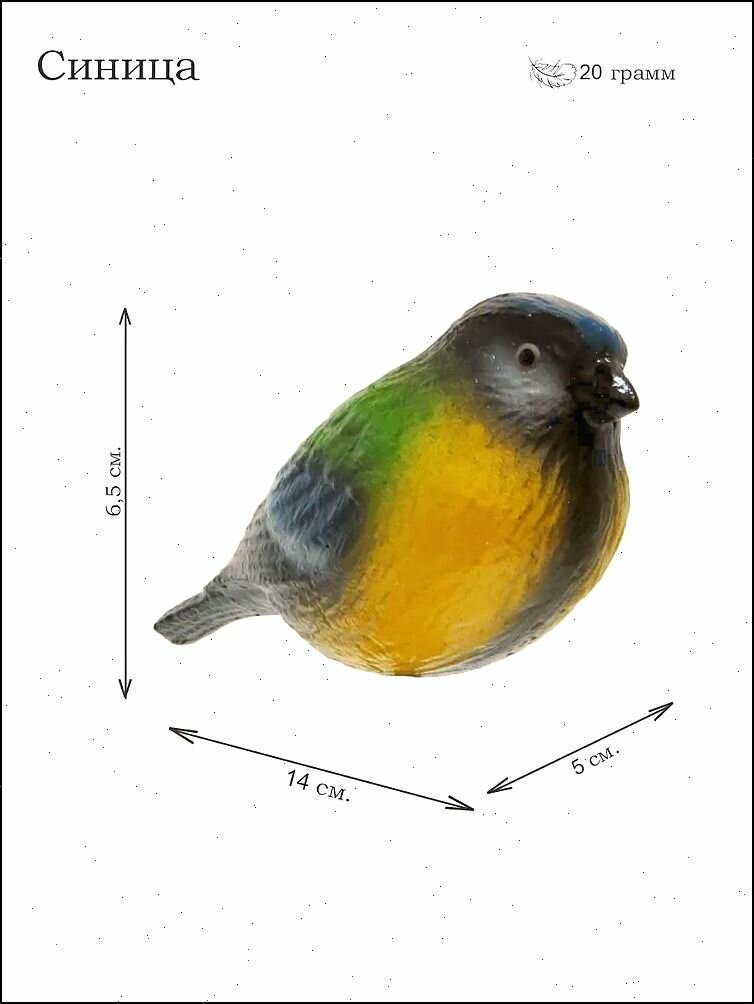 Набор садовых фигурок птичек для украшения дачи и сада воробей синица овсянка