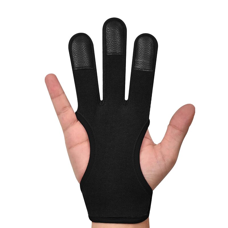 Перчатки для стрельбы из лука 3 пальца Neoprene Черный, 1PCS BK, L