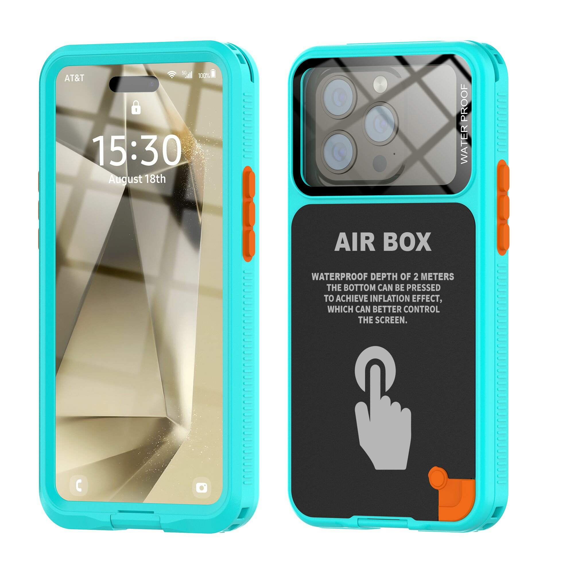 Водонепроницаемый кожух для сейсмозащиты Apple iphone12Pro Max iphone13Pro Max iphone14Pro Max iphone14Plus iphone15Pro Max iphone15Plus iphone16Pro Max iphone16Plus 6,7 дюйма синий