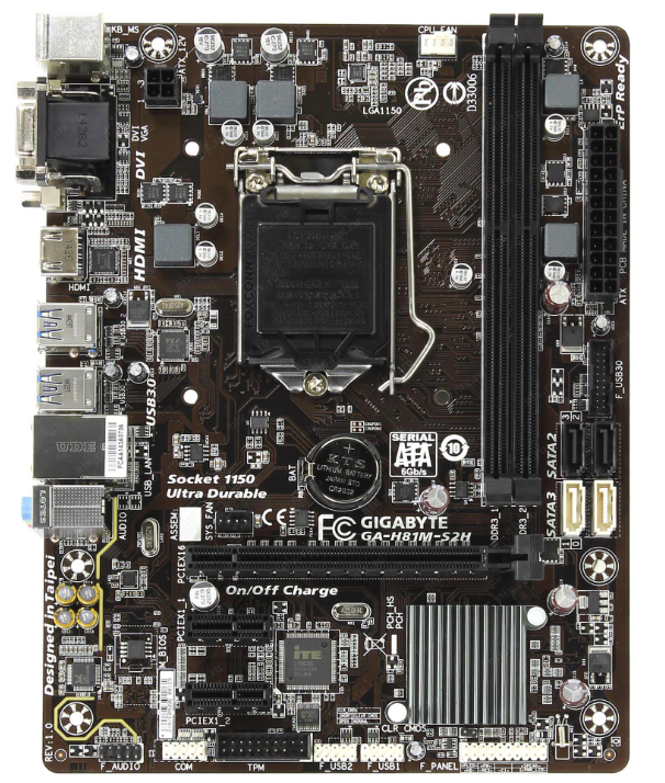 Материнская плата 1150 Gigabyte GA-H81M-S2H, H81/2DDR3/SATA/Lan/VGA/DVI/hdmi/usb3.0/Sb/mATX