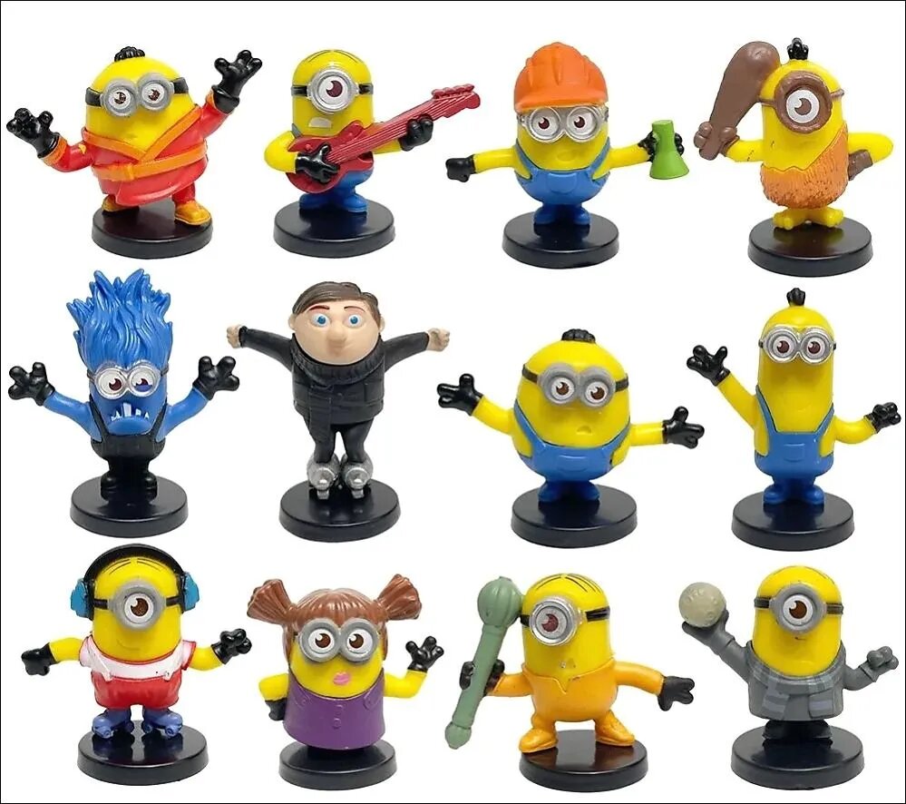 Набор фигурок миньоны Гадкий Я / Minions Despicable Me 12шт (5-7см, пакет)