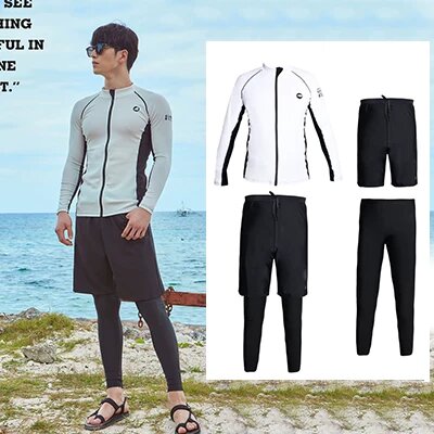 Корейский раздельный гидрокостюм, быстросохнущая молния, солнцезащитный костюм медузы для мужчин и женщин, купальник с