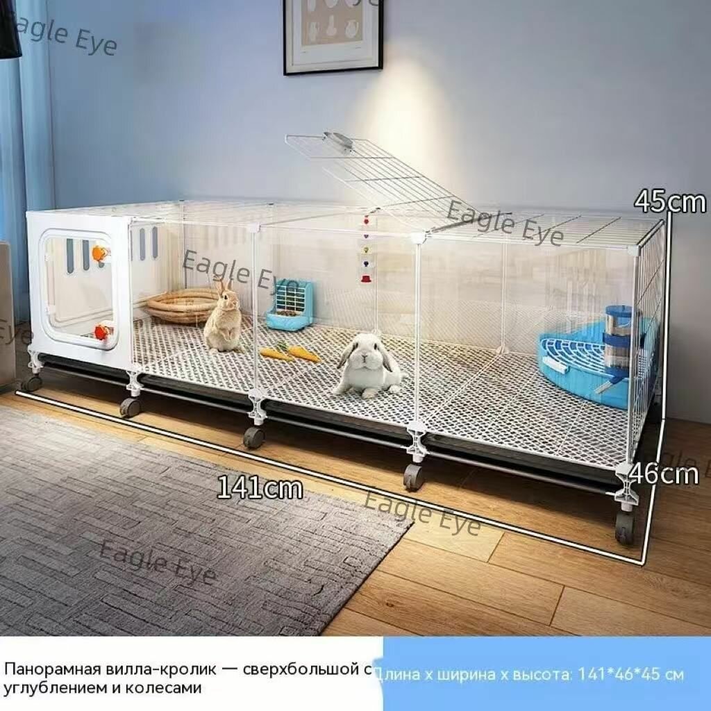 Клетка для кролика С колесами двойной Можно также использовать для шиншилл и морских свинок