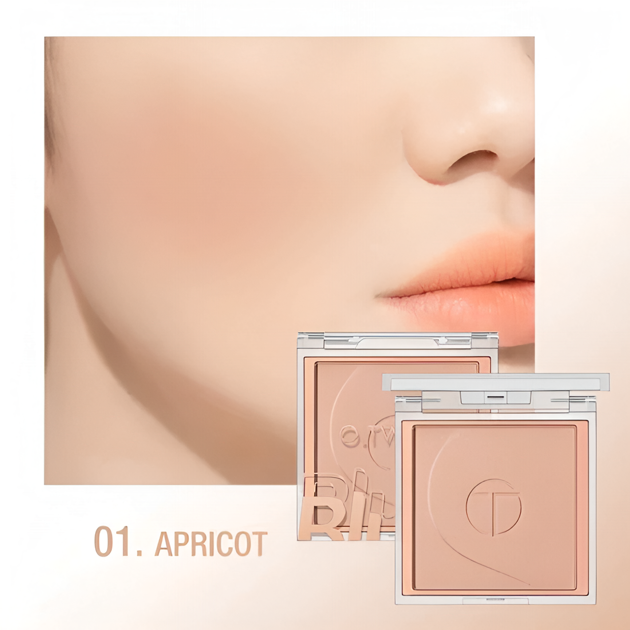 O.TWO.O, Палитра румян, в оттенке 01 Apricot (Абрикос), 5гр