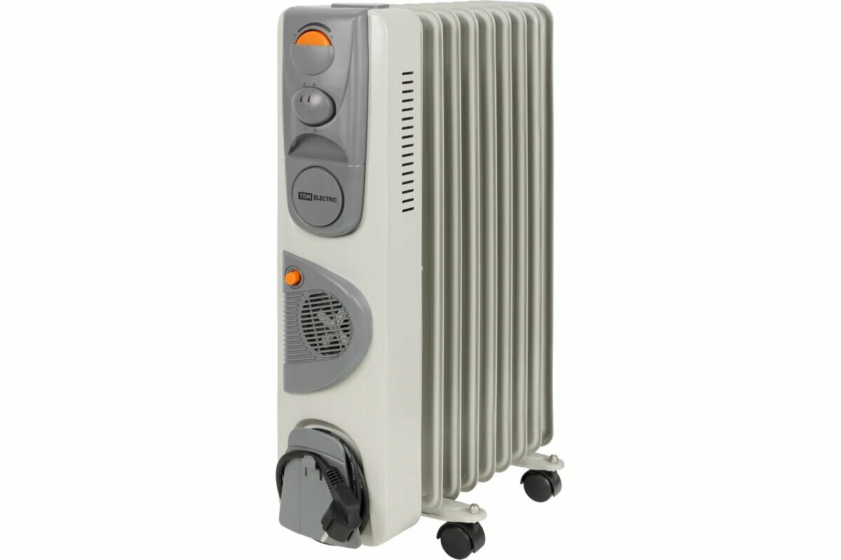 Масляный обогреватель TDM ELECTRIC МО-9ТВ, 2000 Вт, 9 секций, вентилятор, термостат, SQ2501-0912