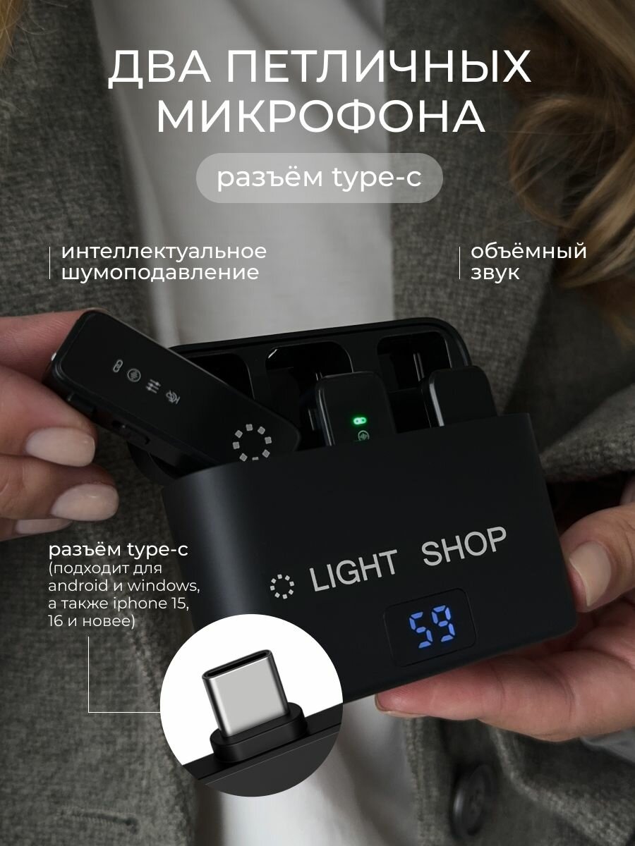LIME SHOP Микрофон петличный, черный