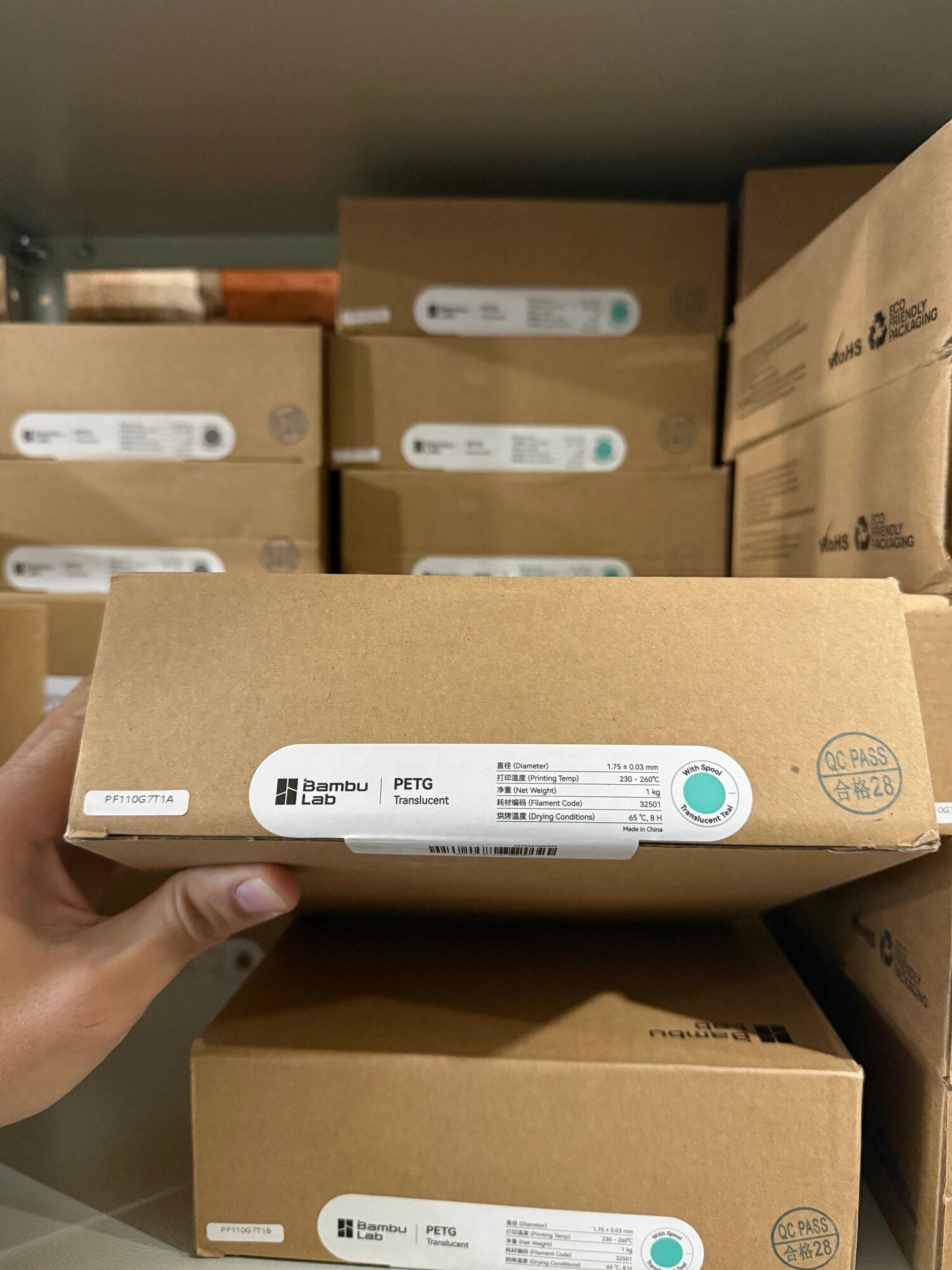Пластик PLA Translucent Bambu Lab для 3D-принтера, филамент 1.75 мм, Teal, с катушкой