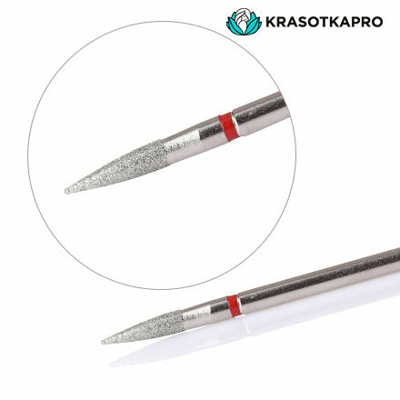 Набор, KrasotkaPro, Фреза алмазная «Цилиндр» D=2,1 мм, стрельчатая, красная, 3 шт.