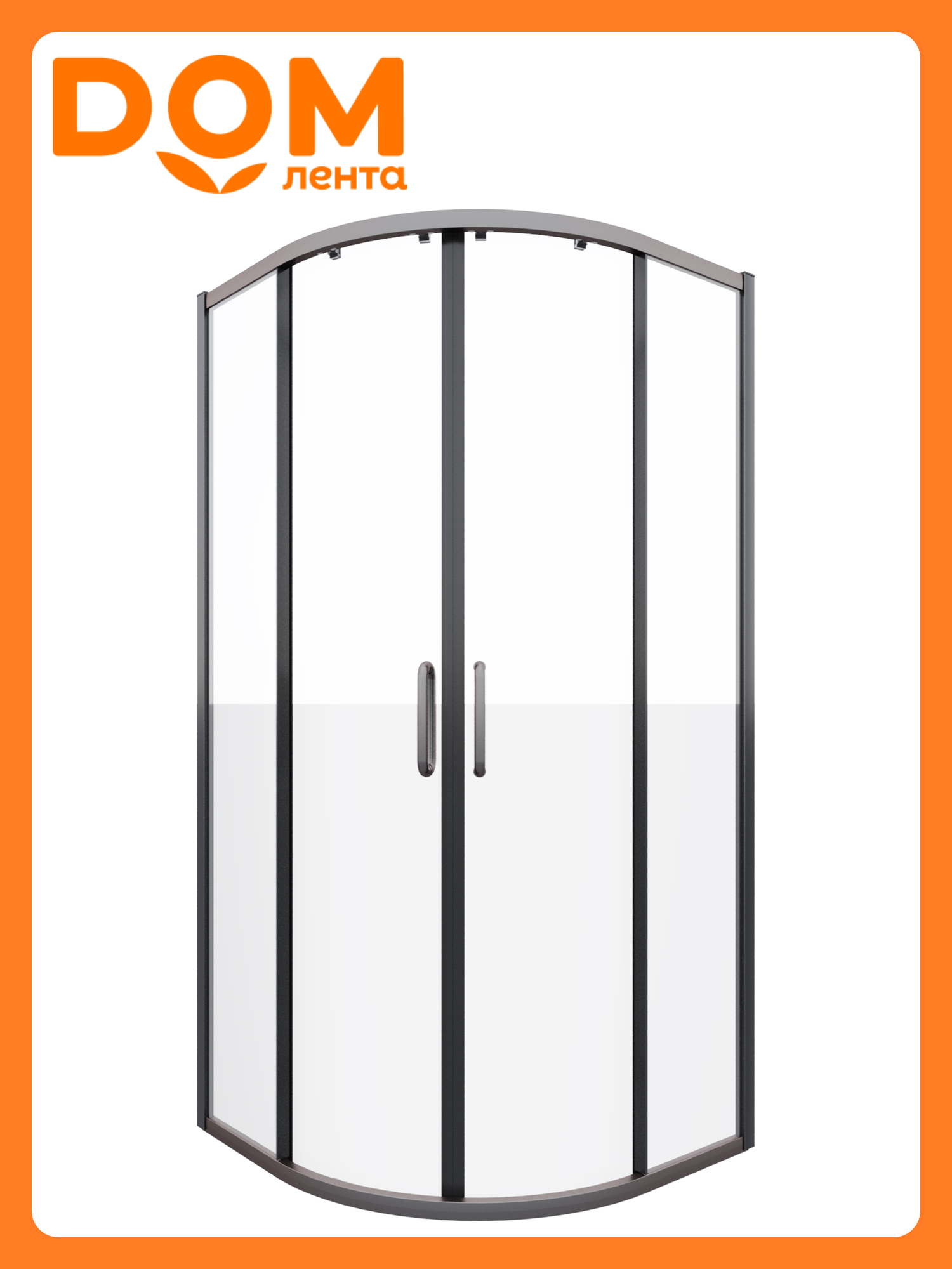 Душевой уголок Tokito Warusawa 90х90 см раздвижной полукруг вороненая сталь