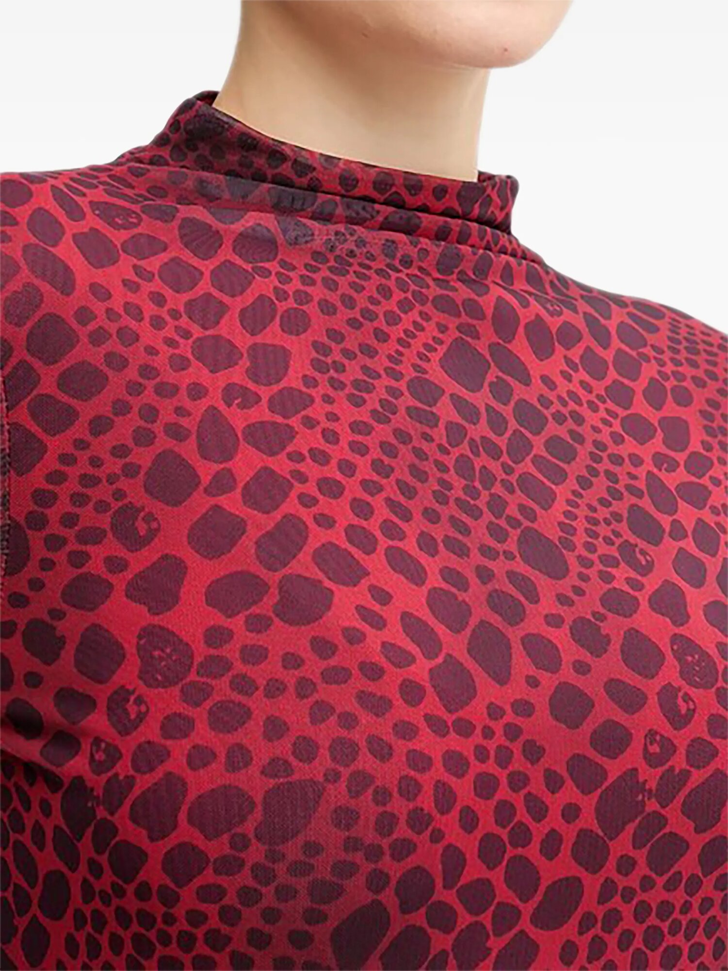 Топ Marc Aurel Patterned long-sleeved top, размер 38, red — фото 1