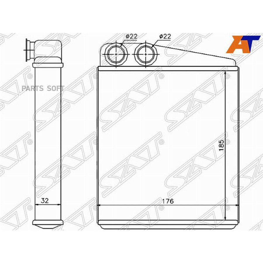 Радиатор отопителя салона Audi A3 03-13 / Q3 11-19 от официального дистрибьютора, SAT, артикул STAU073950