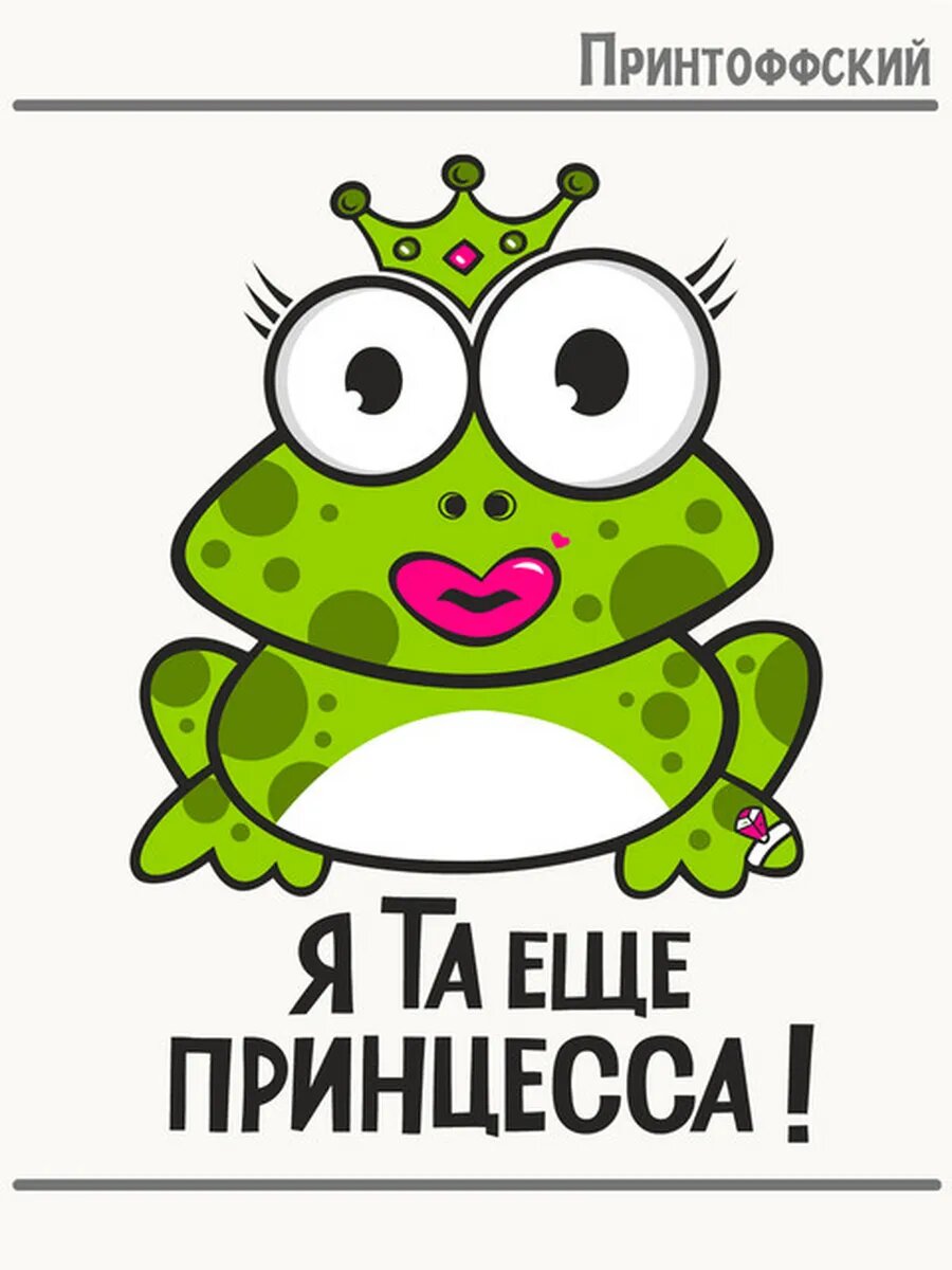 Термонаклейка для одежды и аксессуаров DTF-печать принцесса лягушка мем