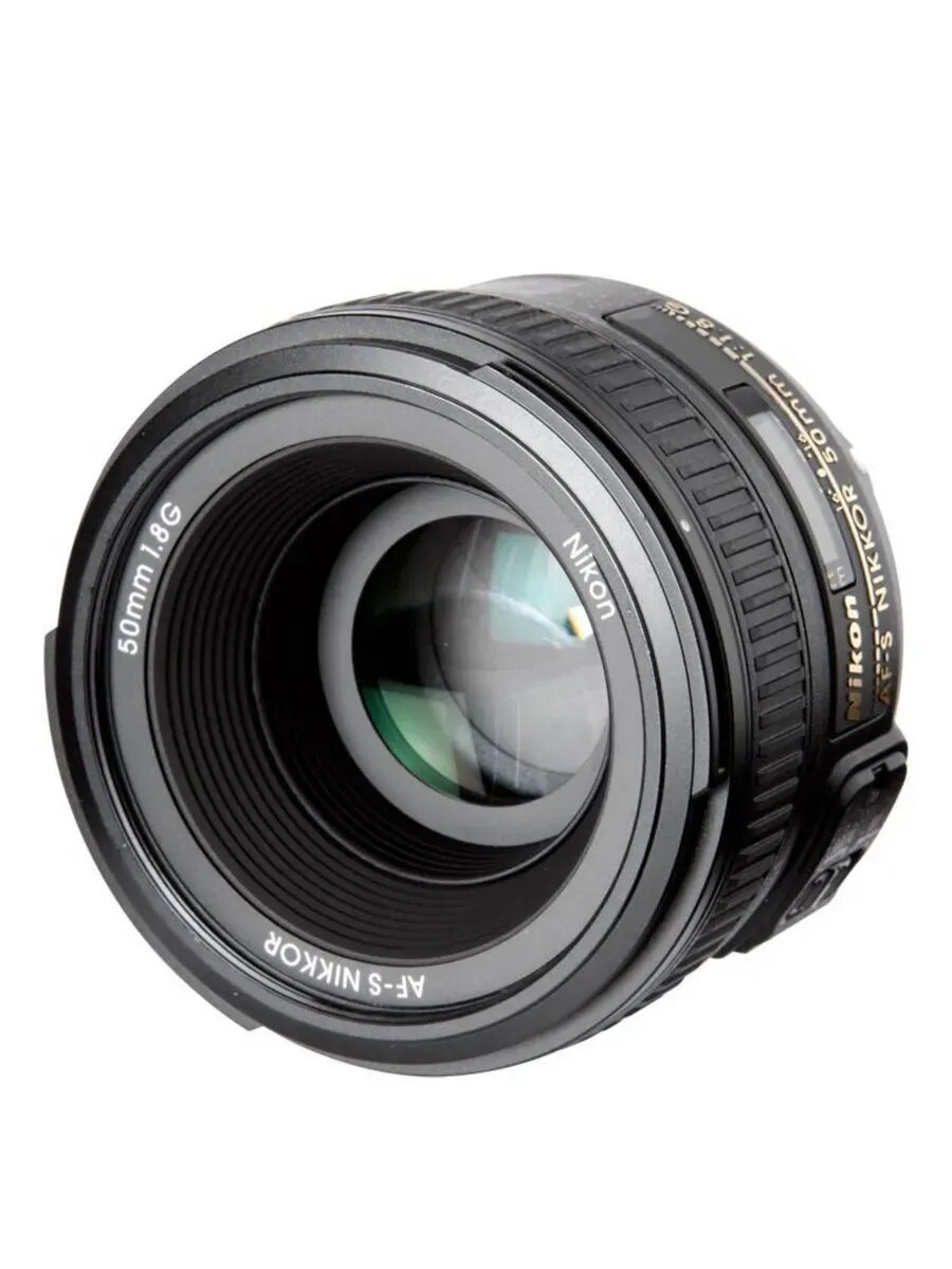 Объектив Nikon 50mm f/1.8G AF-S Nikkor, стандартный, фиксированный, черный