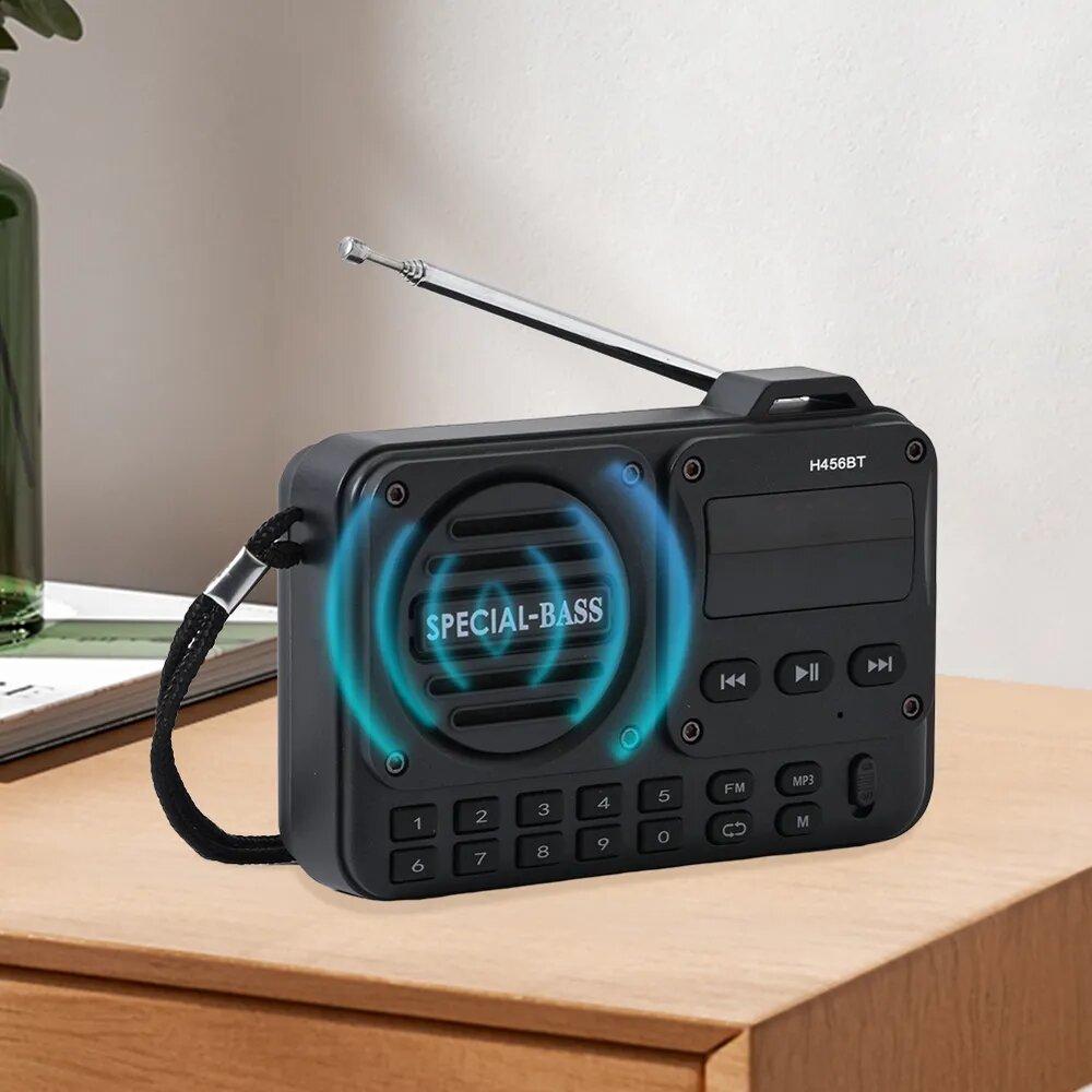Портативное FM-радио со светодиодным дисплеем, цифровой радиомагнитофон, радиодинамик BT 5.4