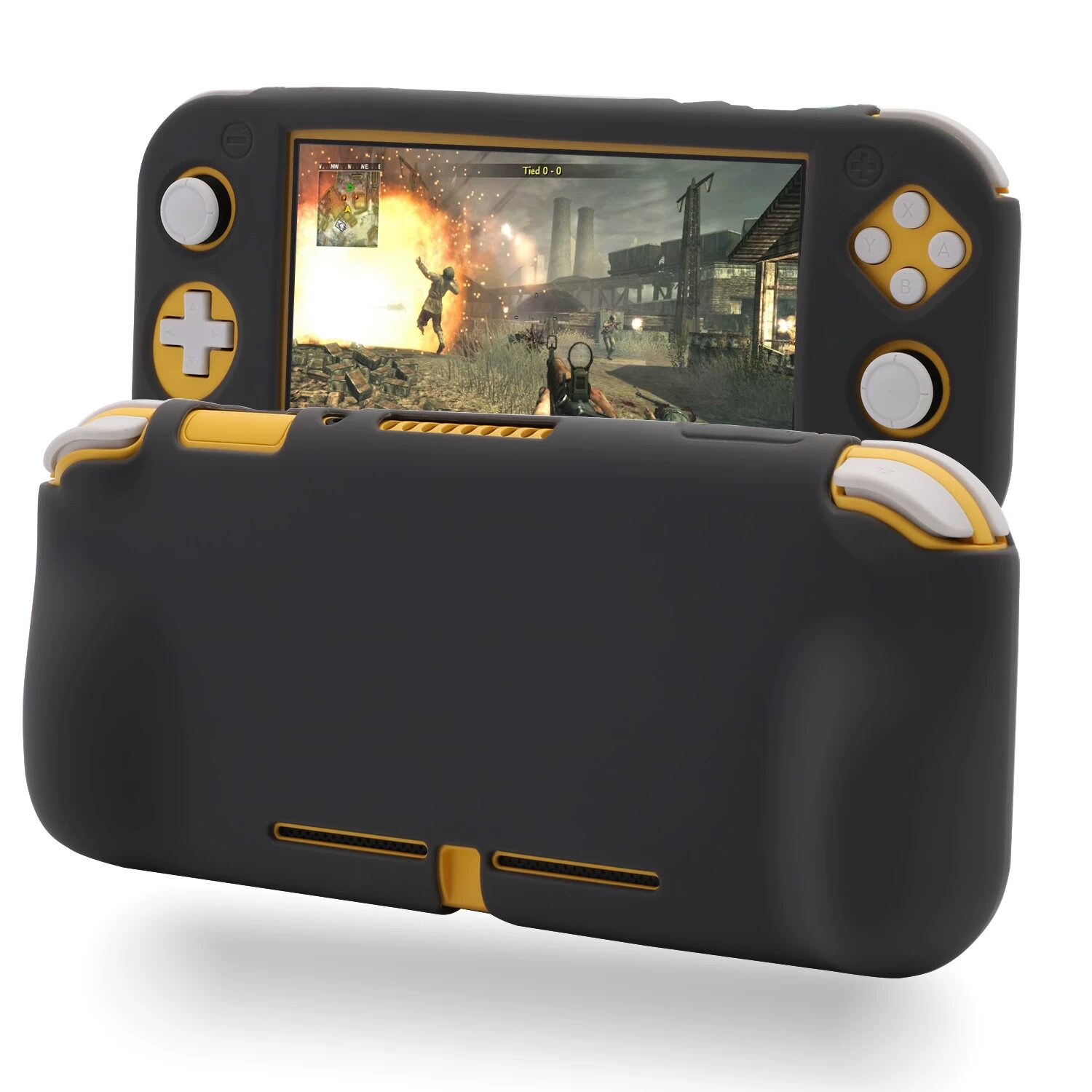 Силиконовый чехол для Nintendo Switch Lite с ручкой - Темно-серый - Легкий для мобильных игр