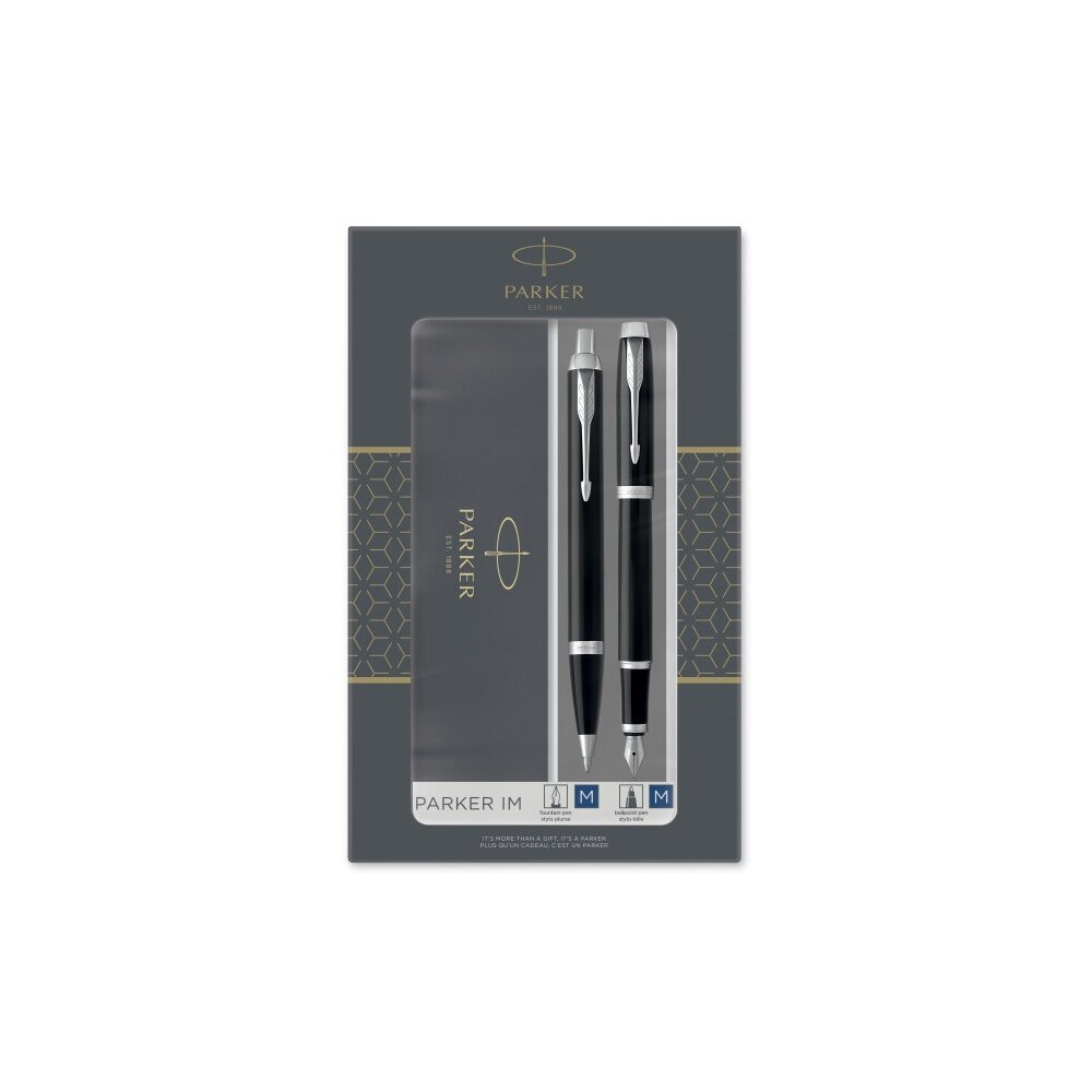 Parker 2093215 Набор: шариковая + перьевая ручки parker im fk321, black сt (перо м)
