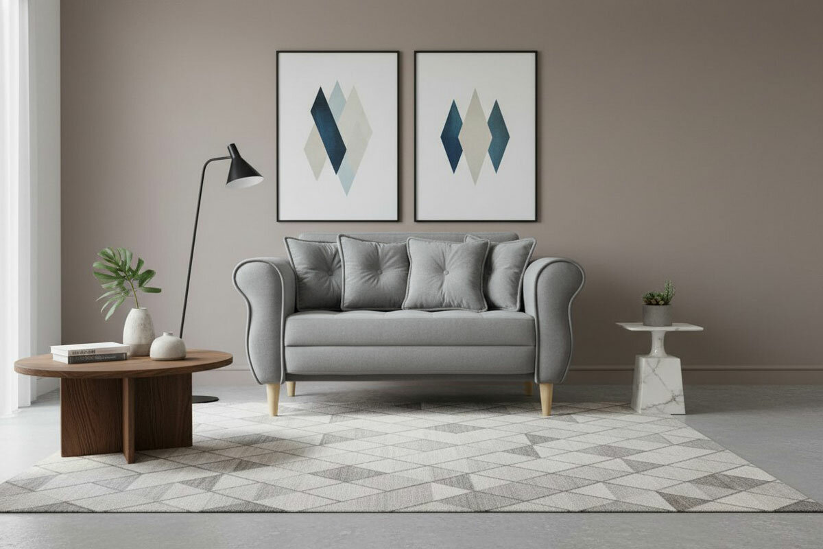 Прямой раскладной диван кровать на ножках, со спальным местом "Софти"