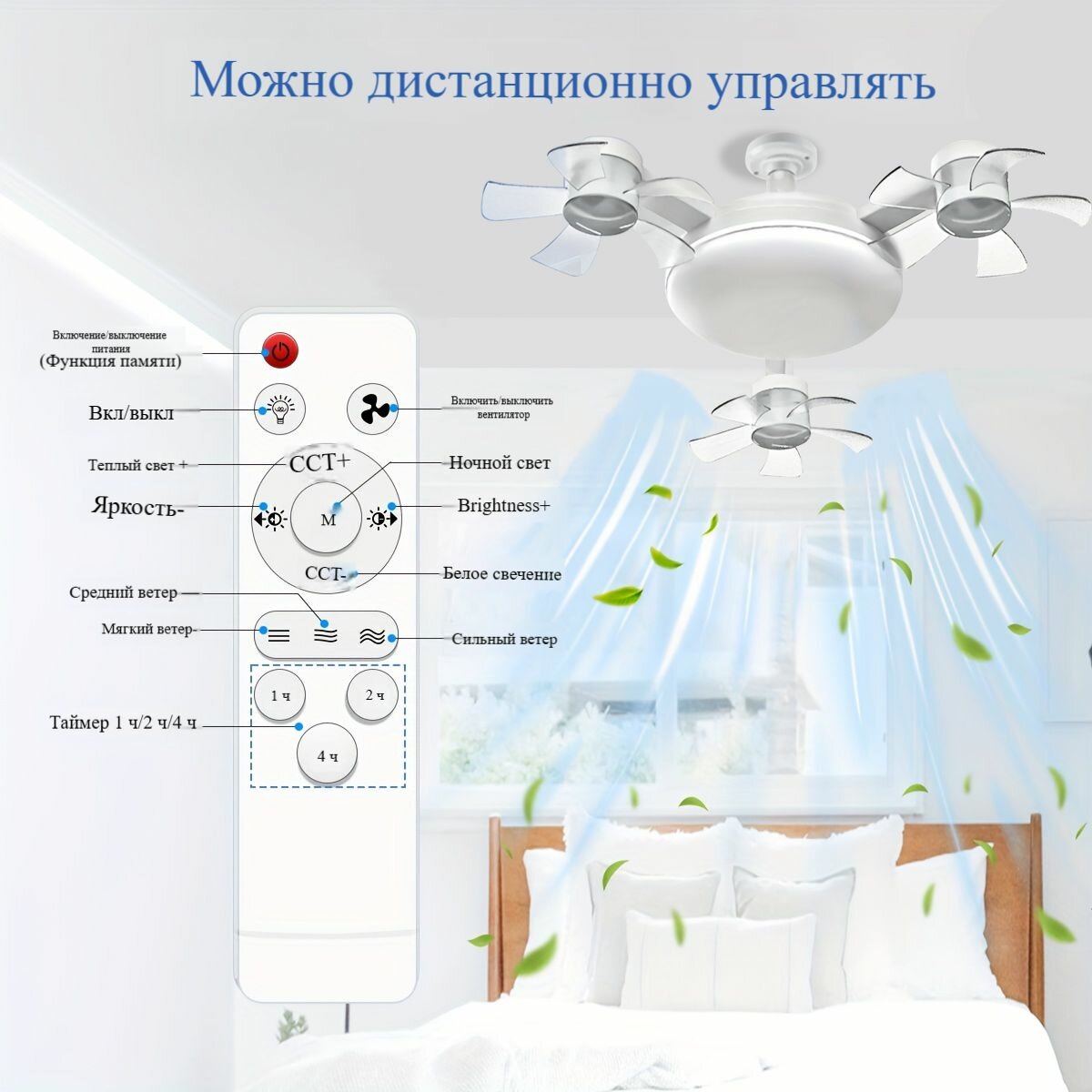 Вентиляторная люстра, 60 Вт