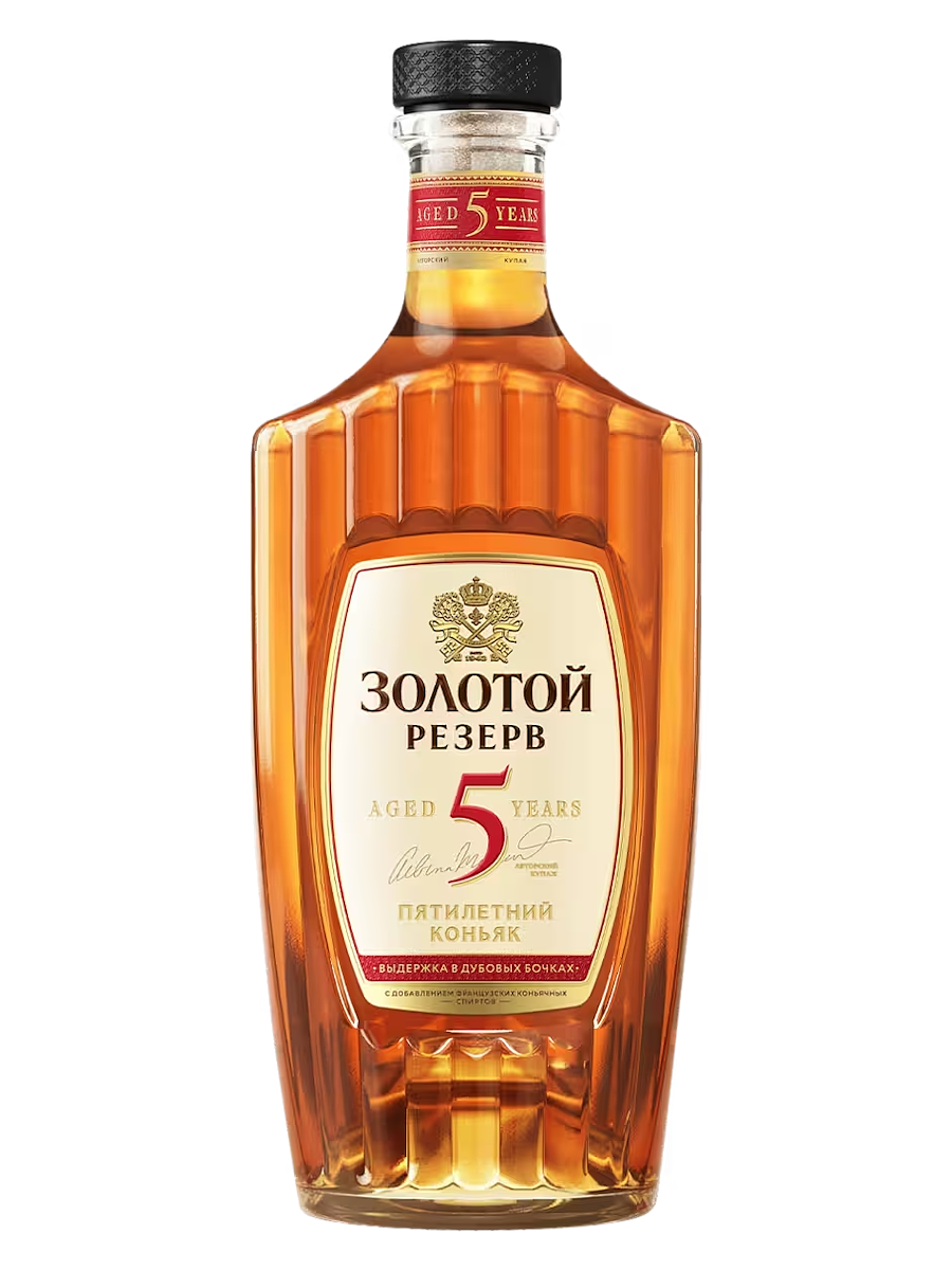 Коньяк "Золотой Резерв" 5 лет, VSOP, российский, 1 л, крепость 40%