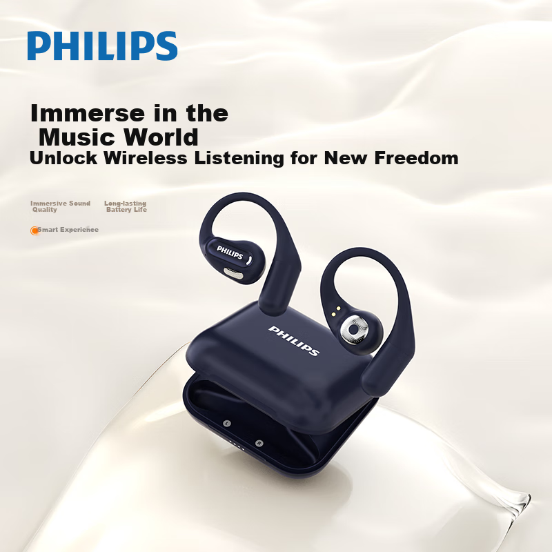PHILIPS беспроводные наушники Bluetooth 6.0 с открытым дизайном для спорта наушники с ушными крючками шумоподавление