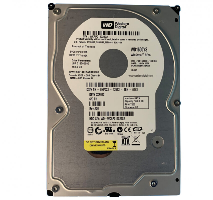 Жесткий диск Dell WD1600YS-18SHB0 160Gb SATAII 3,5" HDD