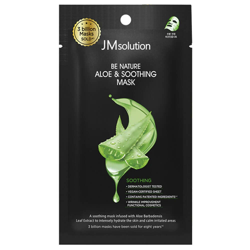 JM SOLUTION BE NATURE ALOE & SOOTHING MASK Тканевая маска с экстрактом алое 24мл