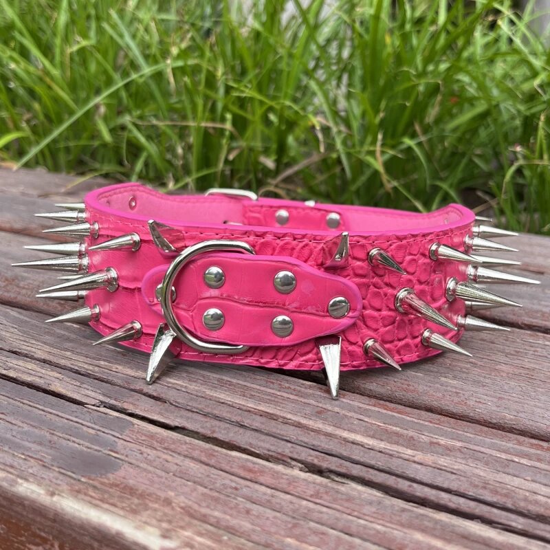 Ошейник с шипами для средних и крупных собак, ошейник для бойцовских пород, ошейник с шипами, ошейник с защитой от