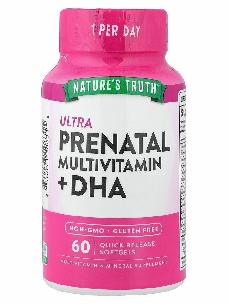 Мультивитамины и ДГК, 60 капсул с быстрым высвобождением, Nature's Truth