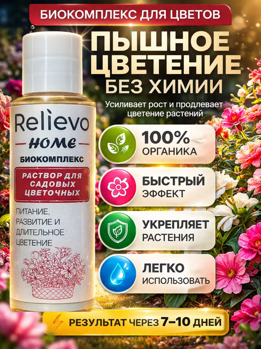 Удобрение Relievo Home для обработки садовых и оранжерейных растений