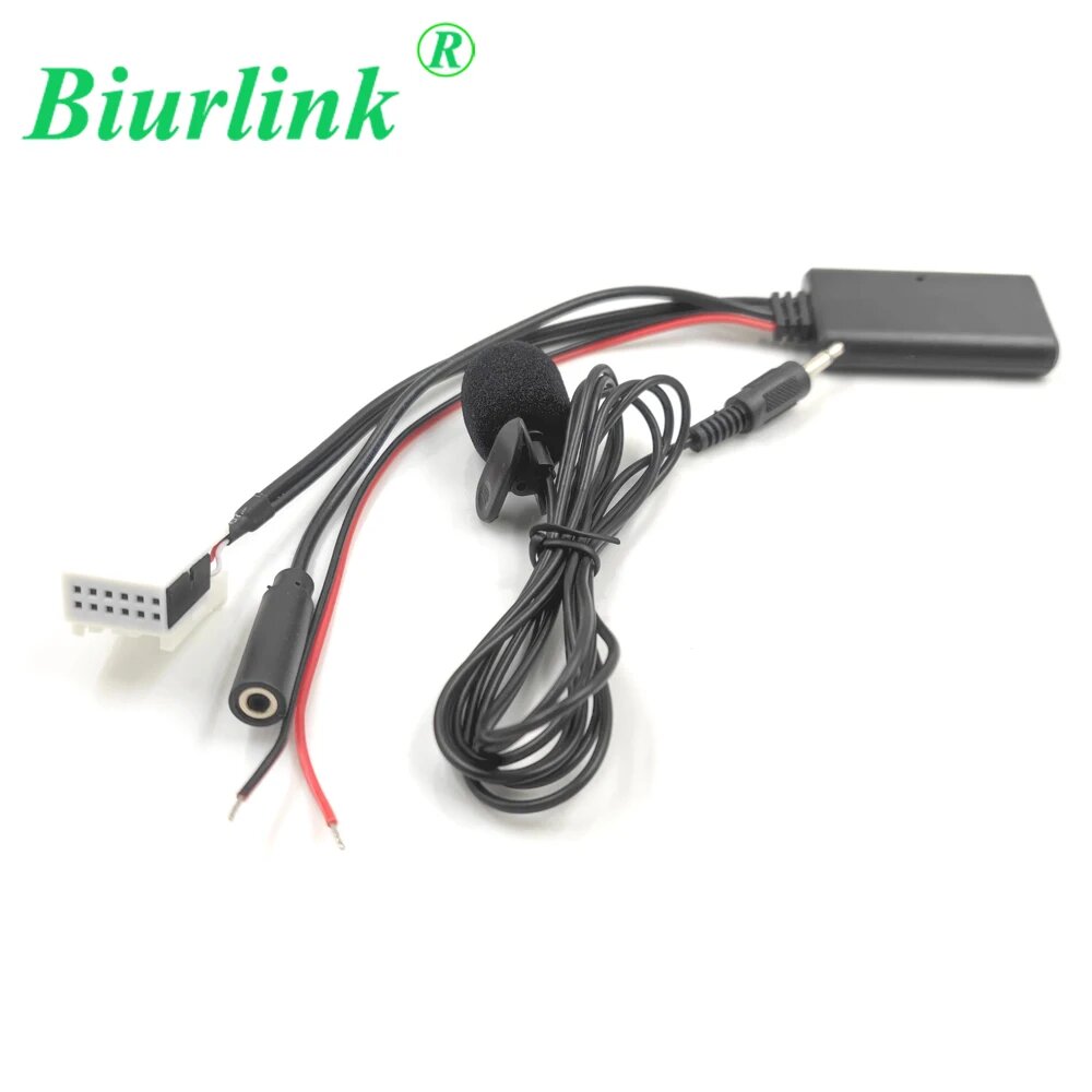 Biurlink 12-контактный беспроводной аудио-адаптер Bluetooth 5,0 для микрофона Aux для Audi A3 TT A4 S4 A6 A8 A8L 2007-2014 шестидисковых компакт-дисков