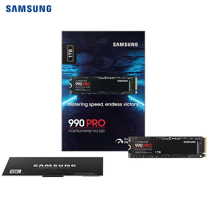 SSD Samsung 990PRO M.2 NVMe SSD, твердотельный накопитель с интерфейсом PCIe 4.0, подходит для ноутбуков и настольных компьютеров.