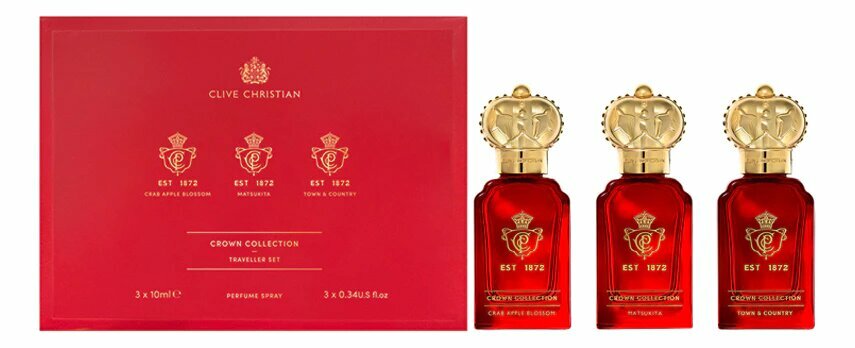 Clive Christian Crown Collection Set духи 3*10мл (Crab Apple Blossom + Matsukita + Town & Country)