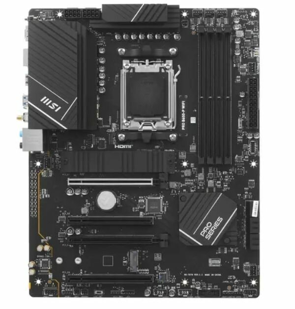 Материнская плата MSI PRO B650-P WIFI (PRO B650-P WIFI) - AM5, AMD B650, 4хDDR5-4800 МГц, 4хPCI-Ex16, 2хM.2, Standard-ATX