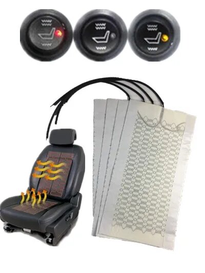 2-местный установленный обогреватель автомобильного сиденья, универсальный круглый переключатель, подушечки с подогревом из углеродного волокна, грелка сиденья, 12 автомобилей, подогрев сидений, быстрая отправка