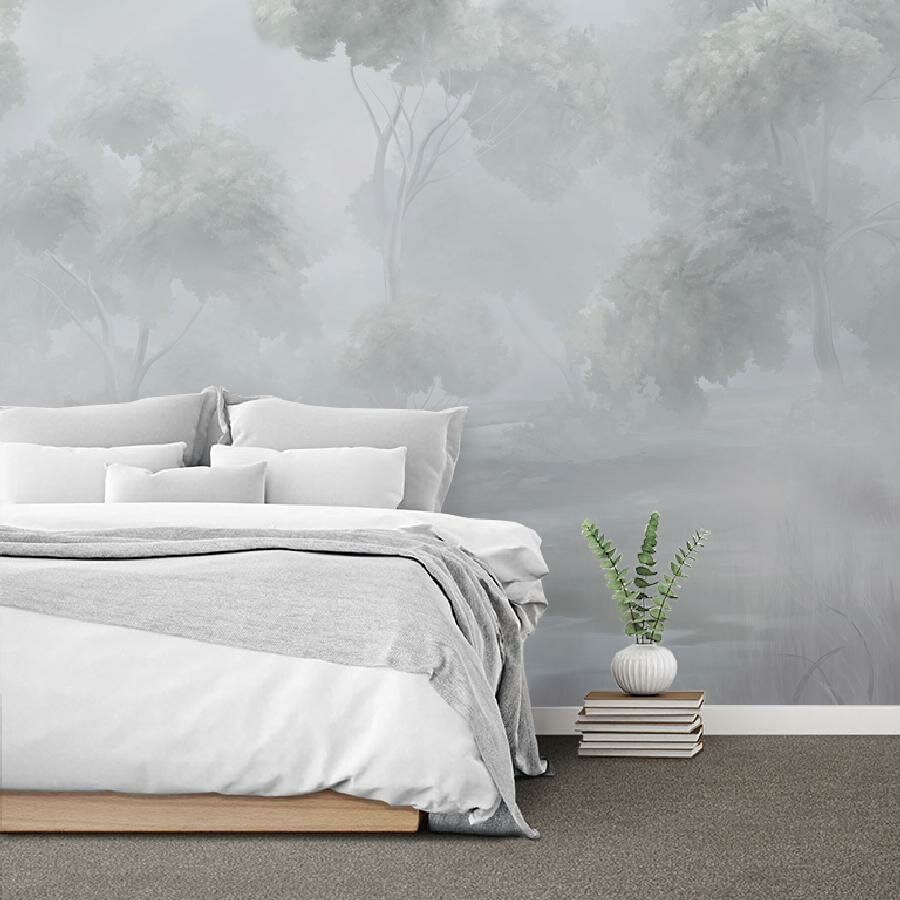 Фотообои Деревья в солнечной дымке 13-1091-M-Холст 270 x 300 см (ВхШ) Бесшовные, флизелиновые, влагостойкие обои