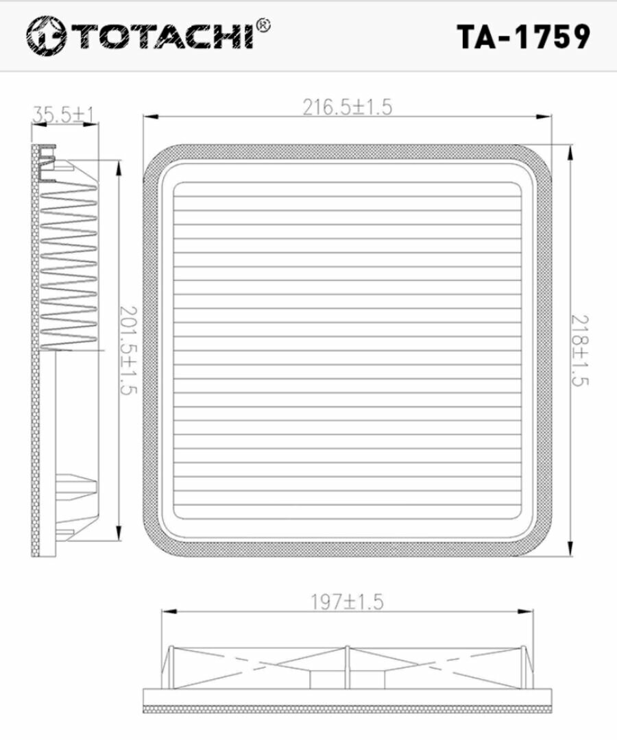 Фильтр Воздушный Totachi Ta-1759 A-926 16546-Aa120 Mann C 2201 (TOTACHI TA-1759)