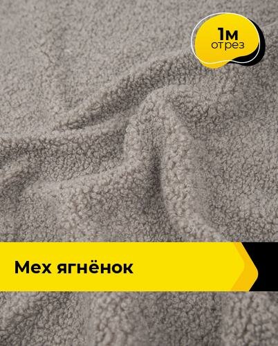 Ткань для шитья и рукоделия Мех "Ягнёнок", отрез 1 м * 170 см, цвет бежевый
