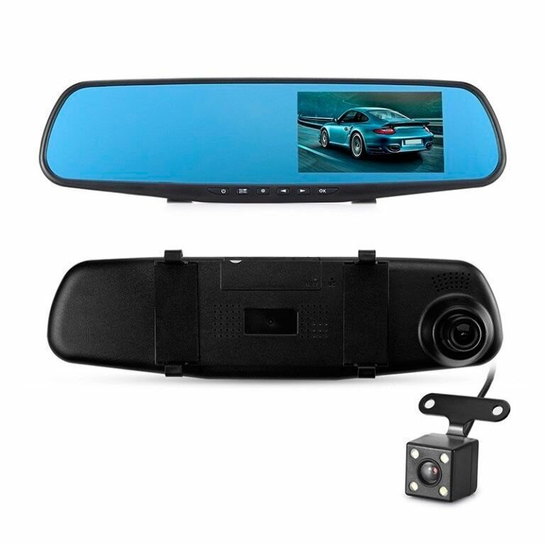 Автомобильный видеорегистратор с камерой заднего вида Vehicle Blackbox DVR/ Авторегистратор / Регистратор зеркало