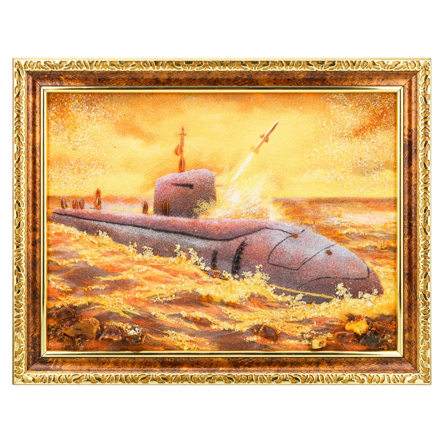 301938 НП Картина Янтарная "подводная лодка" 30*40 см