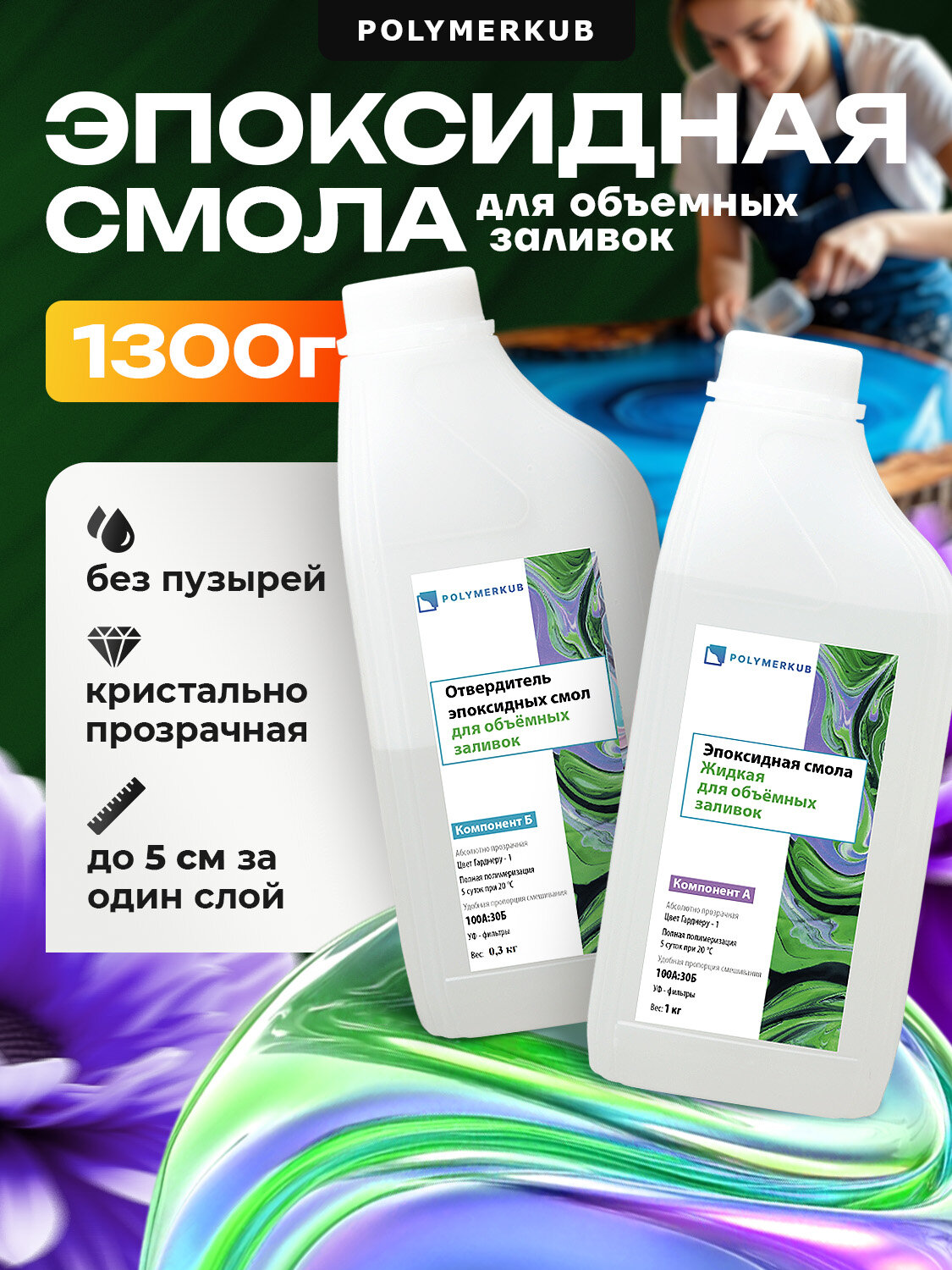 Эпоксидная смола для столешниц и объемных изделий