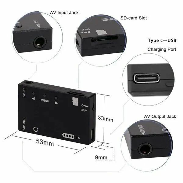 Типа C Новый Мини-DVR-Модуль С Возможностью Переключения NTSC / PAL И Встроенным Аккумулятором