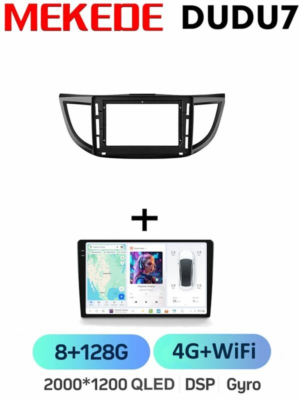 Магнитола Mekede 10" DUDU7 8/128 Gb для Honda CRV CR-V 4 RM RE 2011-2018 (B) carpay Android